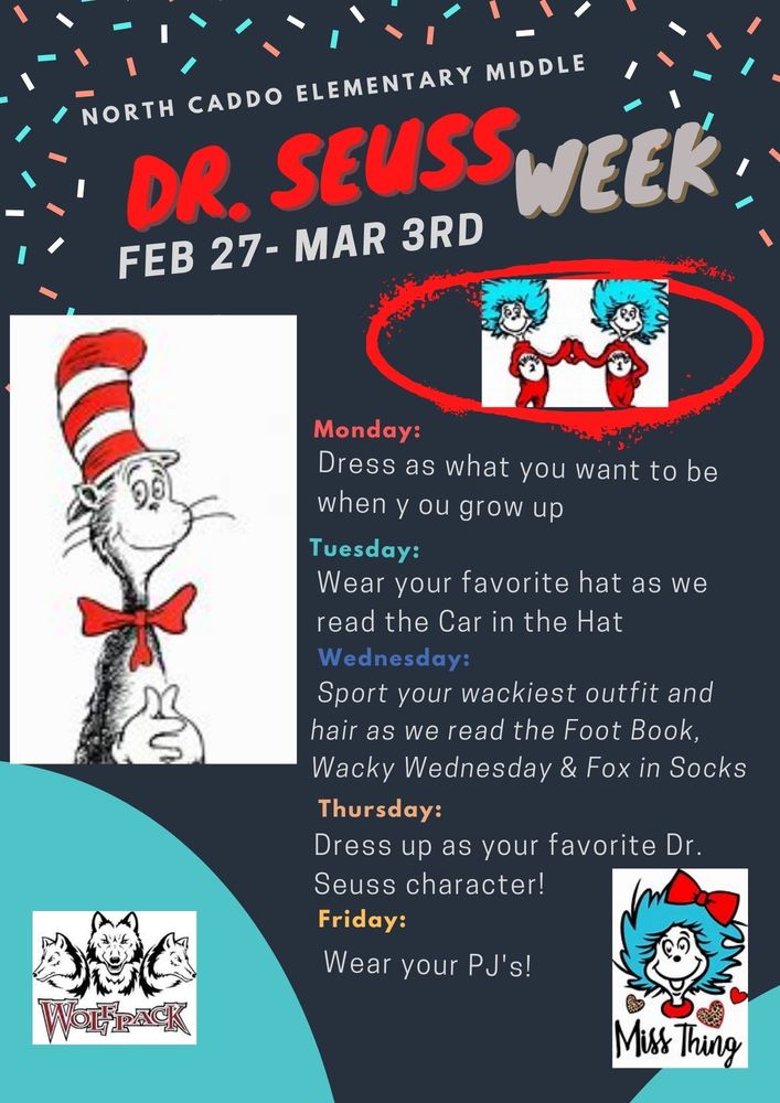 PREK-3rd Only- Dr. Seuss Week (Dress Up) | North Caddo Elementary/Middle
