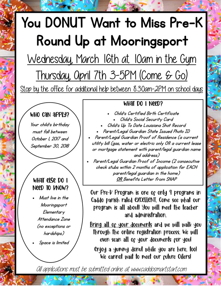 Pre-K Round Up | Mooringsport Elementary